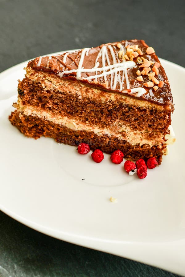 Chocolate and nuts cake stock photo. Image of flavor - 111663218