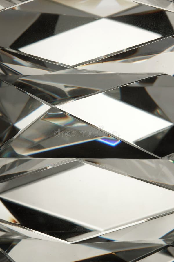 A Piece of Clear White Crystal with Diamond-shaped Elements Stock Photo ...