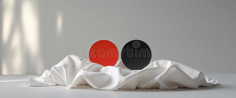 A Piece of Cloth with a Red Circle and a Black Circle on it. Stock ...