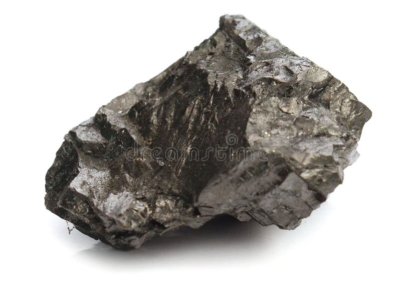 Piece of Coal Isolated on White. Stock Image - Image of graphic ...