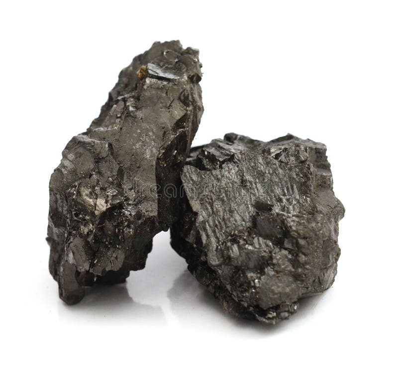 Piece of Coal Isolated on White. Stock Image - Image of macro, fine ...