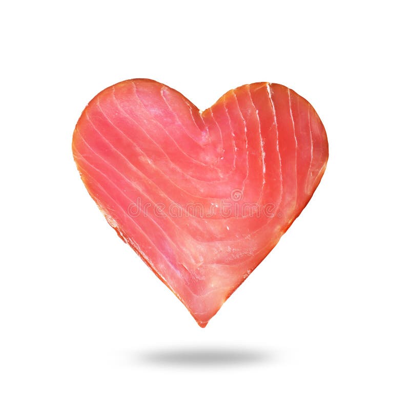 Cold Smoked Tuna Fish and Slices Isolated on White Background Stock ...