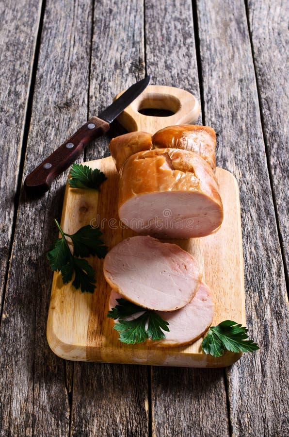 Piece of cooked ham stock image. Image of food, gourmet - 61350447