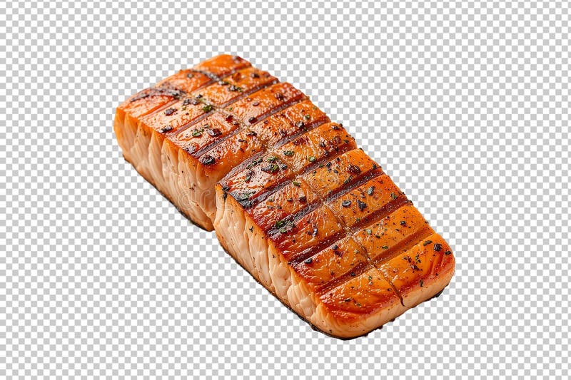 A Piece of Cooked Salmon on a Transparent Background Stock Photo ...