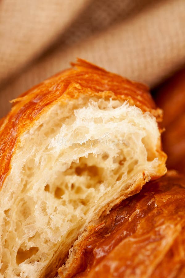 Piece of Croissant Pastry, Extremely Closeup Stock Photo - Image of ...