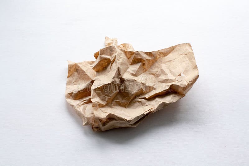 A Piece of Crumpled Paper on a Light Background Stock Image - Image of ...