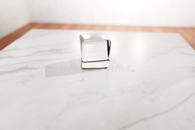 Piece of Crystal Clear Square Ice on a Marble Table Surface Stock Image ...