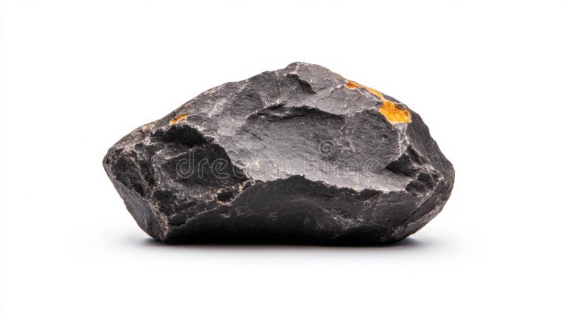 A Piece of Dark Volcanic Rock with Smooth Surface and Isolated on a ...