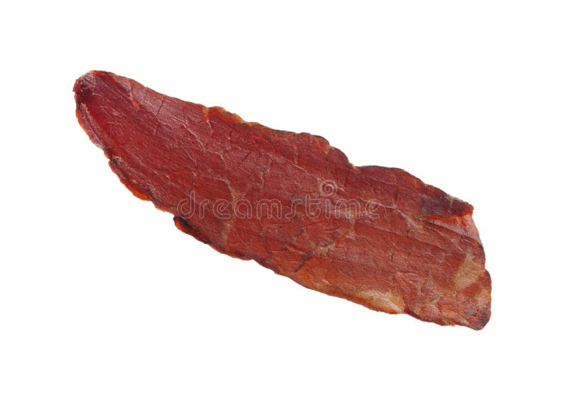 Piece of Delicious Beef Jerky Isolated on White Stock Image - Image of ...