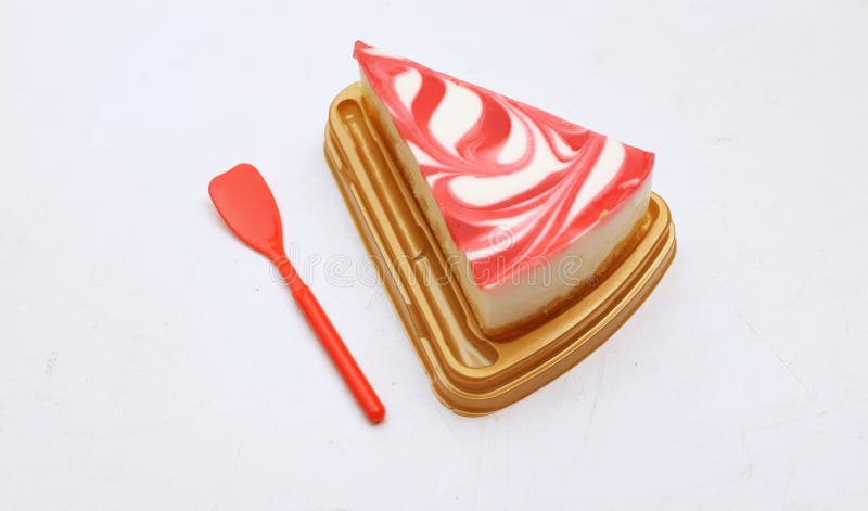 Piece of Delicious and Juicy Cheesecake with Strawberries Triangle ...
