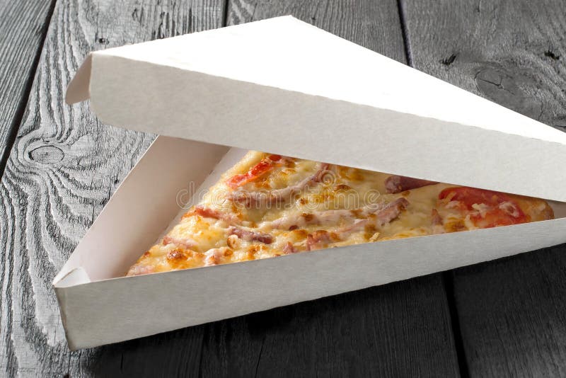 Piece of Delicious Pizza in Box for Delivery Stock Image - Image of ...