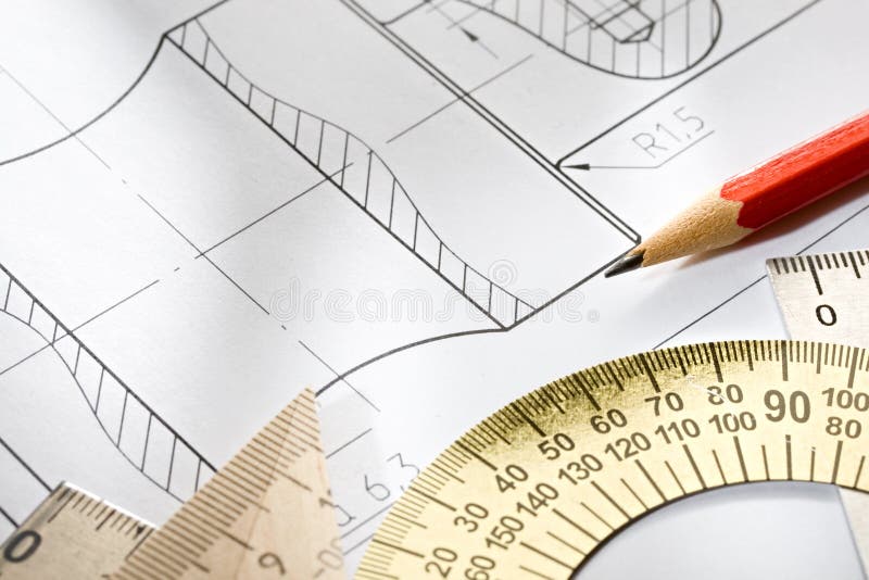 A piece of draft stock photo. Image of project, pencil - 22130710