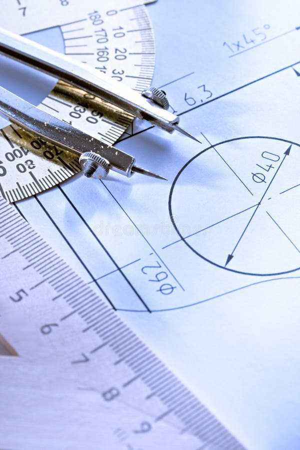 A piece of draft stock photo. Image of office, delineation - 22130776