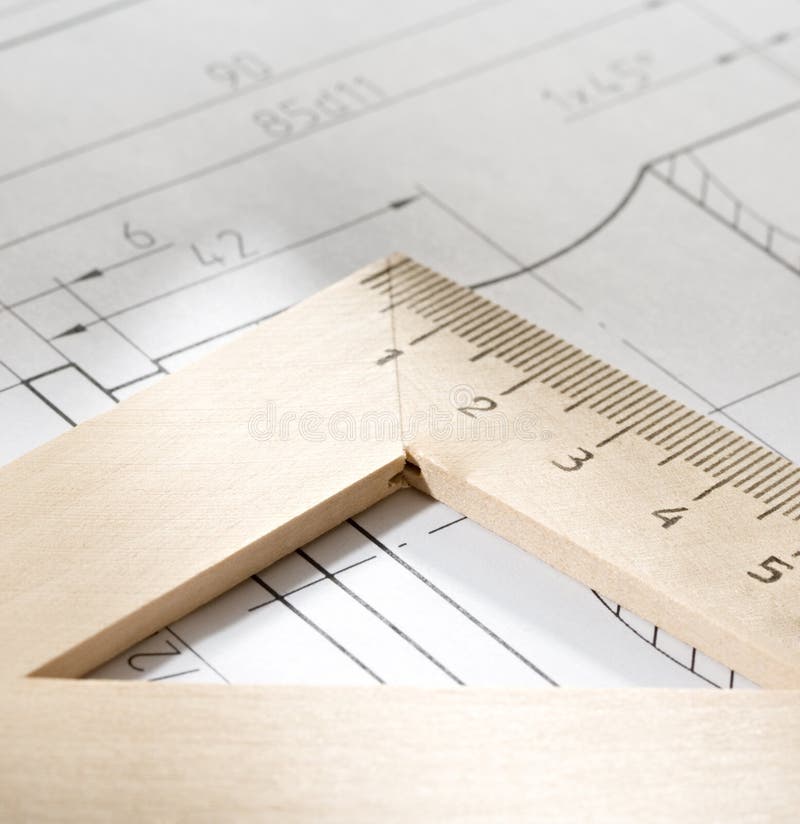 Piece of Draft with Drafting Stock Image - Image of drawing ...