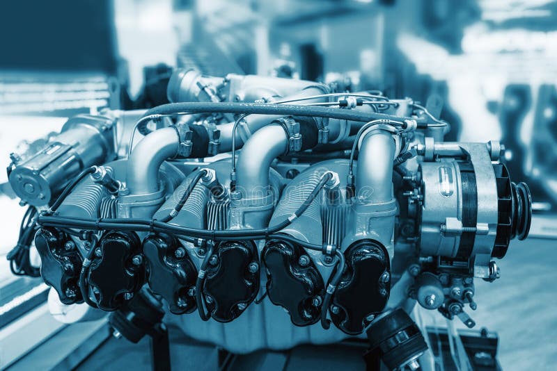 Piece of Equipment of the Aircraft Engine Closeup Stock Image - Image ...