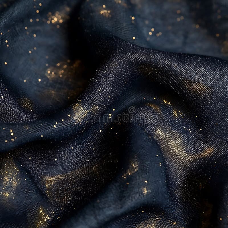 A Piece of Fabric with Gold and Blue Sparkles Stock Photo - Image of ...