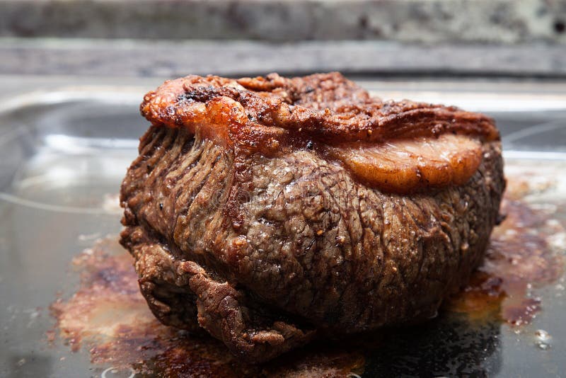 Piece of fat Beef roasted stock image. Image of meat - 40078103