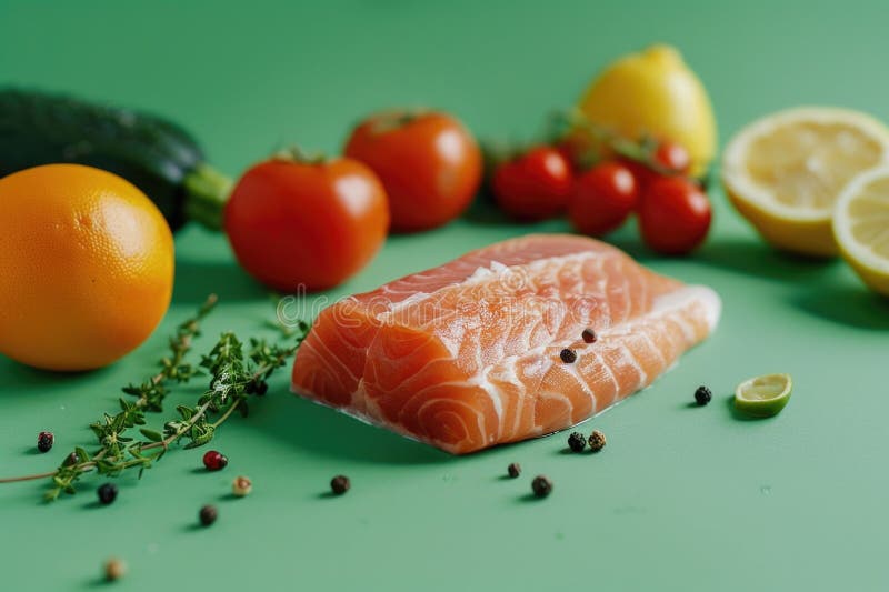 A Piece of Fish Sits Alone on a Table, Ready for Serving Stock Photo ...
