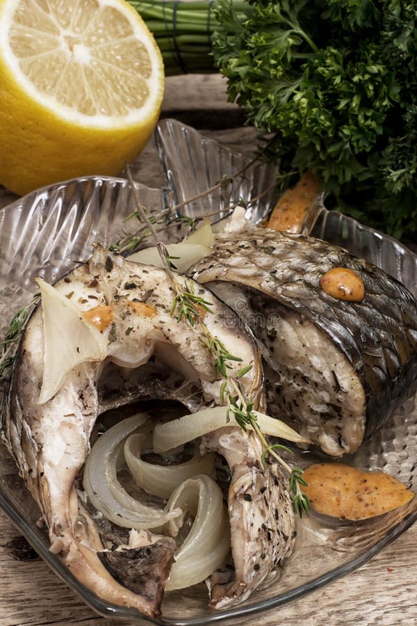 Piece of Fragrant Roasted Fish Stock Photo - Image of tasty, baked ...