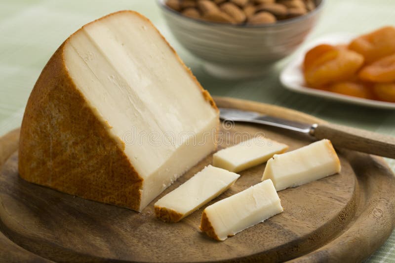 Piece of French Sheep Cheese on a Cutting Board Stock Image - Image of ...