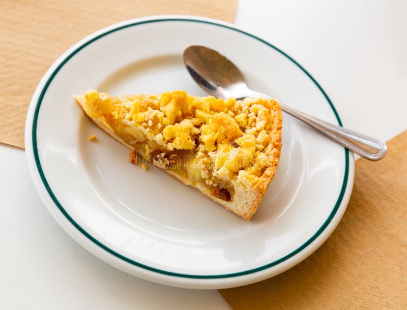 Piece of Fresh Apple Pie on Plate Stock Image - Image of cooking, food ...