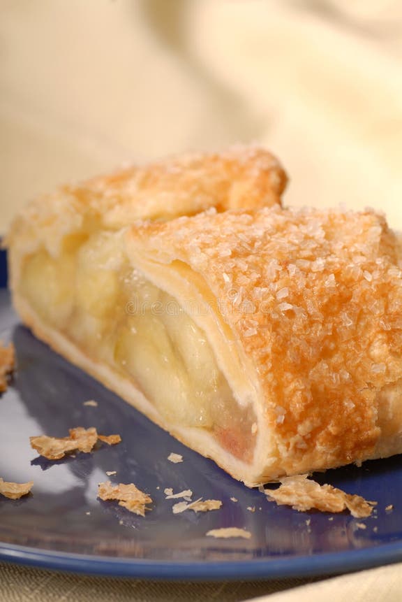 Piece of Fresh Apple Strudel with a Flaky Crust Stock Image - Image of ...