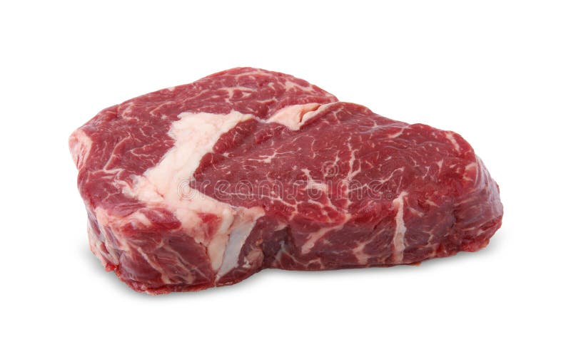 Piece of Fresh Beef Meat Isolated on White Stock Image - Image of diet ...