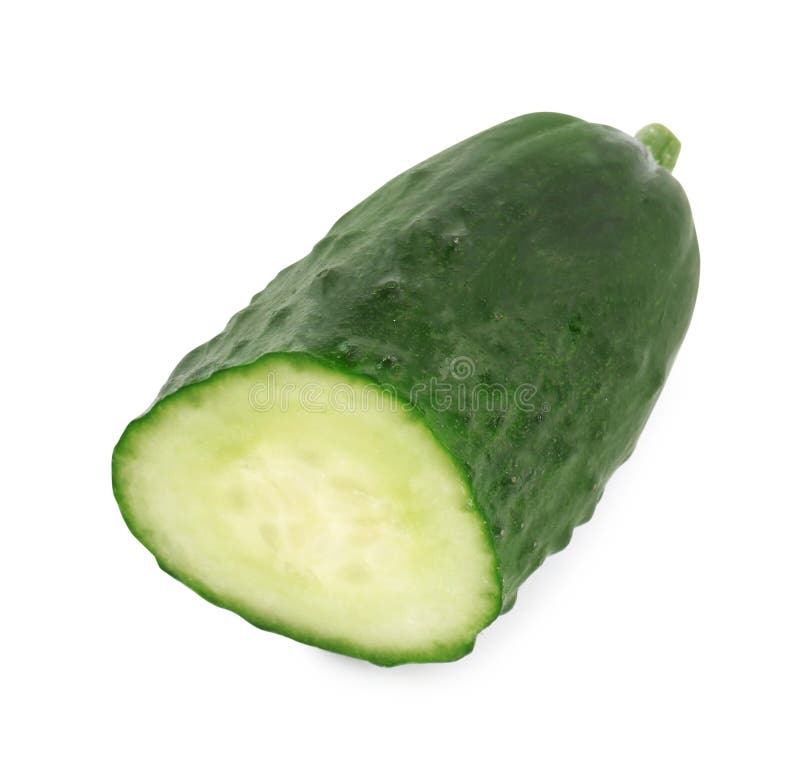 Piece of Fresh Cucumber Isolated on White Stock Image - Image of ...