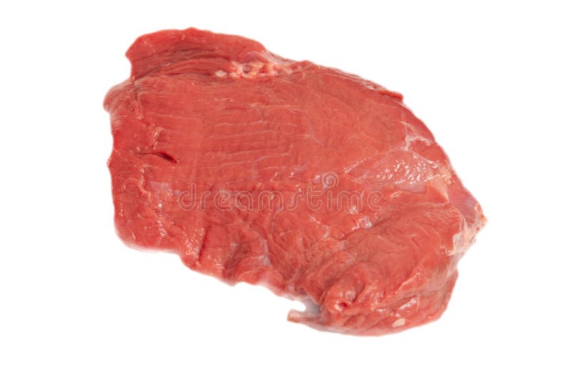 Piece of Fresh Meat Isolated on a White Stock Image - Image of dinner ...