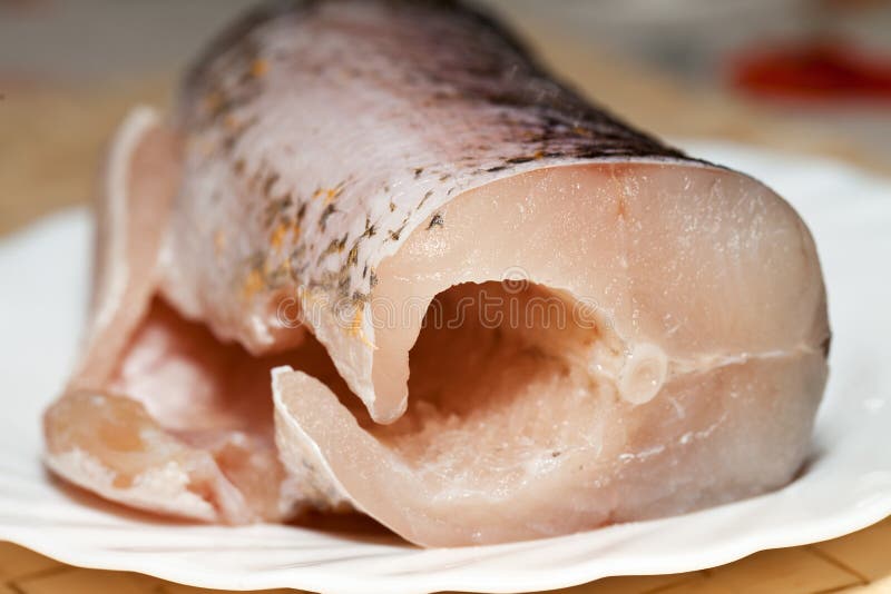 Piece of fresh raw fish stock photo. Image of cooking - 34970032