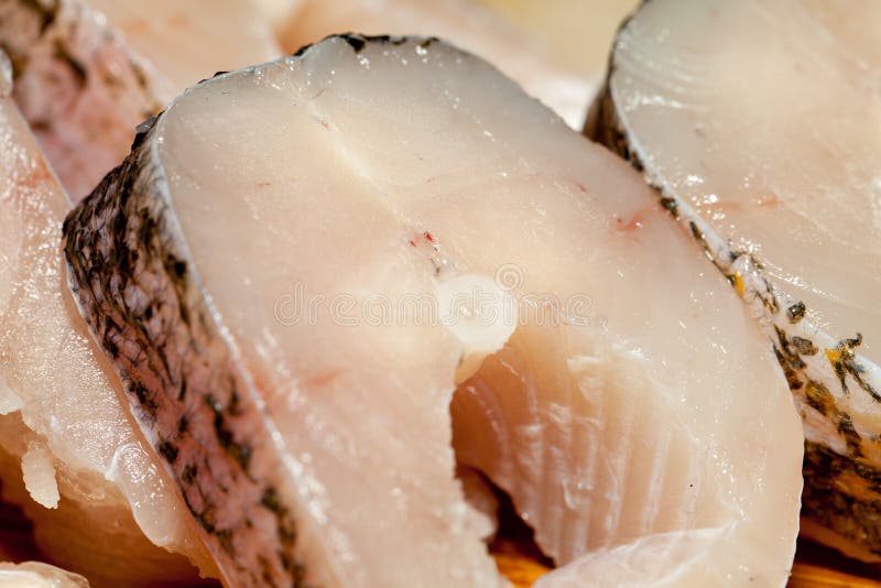 Piece of fresh raw fish. stock image. Image of labrax - 35395127