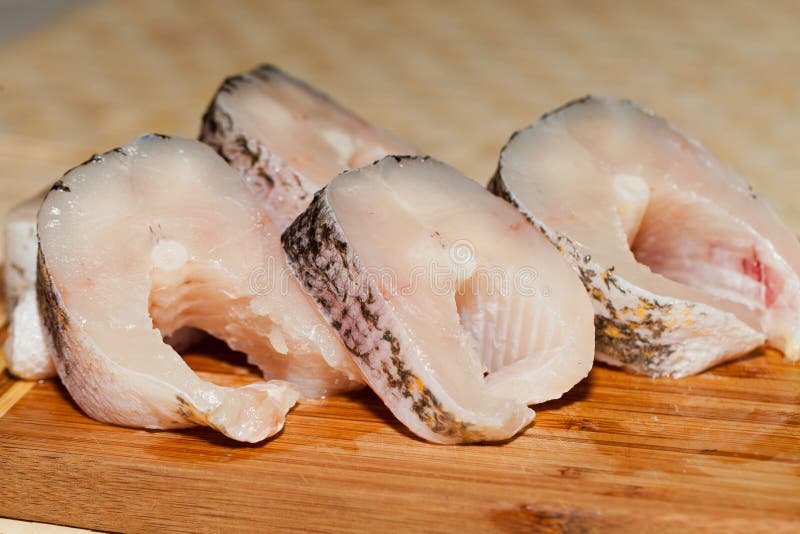 Piece of fresh raw fish. stock image. Image of food, labrax - 32227973