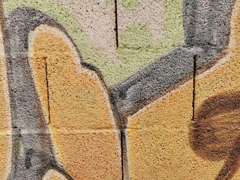 Piece of Graffiti on the Wall of Concrete Blocks Stock Photo - Image of ...