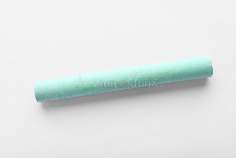 Piece of Green Chalk Isolated on White, Top View Stock Photo - Image of ...