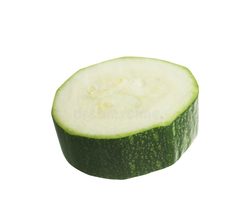 Piece of Green Ripe Zucchini Isolated on White Stock Image - Image of ...