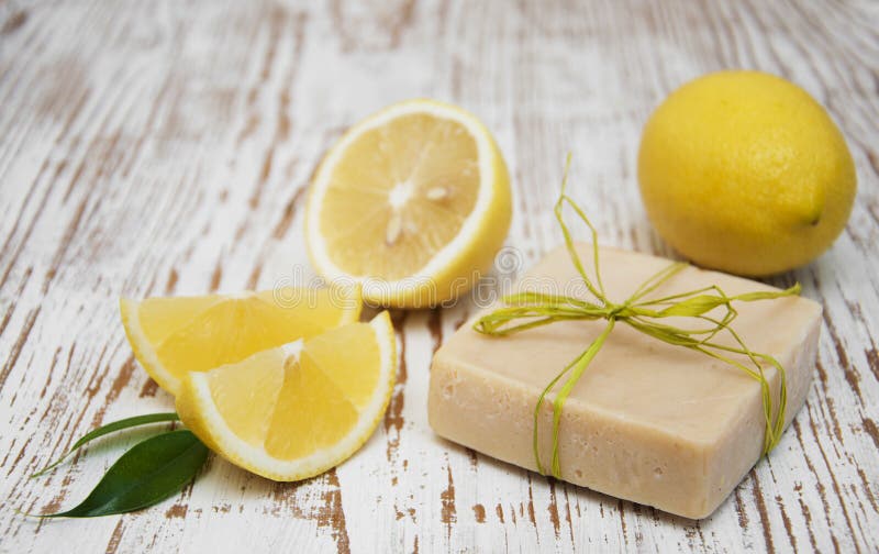Piece of Handmade Lemon Soap Stock Photo - Image of object, perfume ...