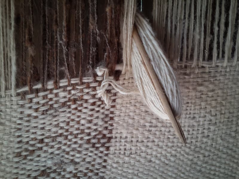 Piece of Handmade Woven Wool Fabric Stock Photo - Image of factory ...