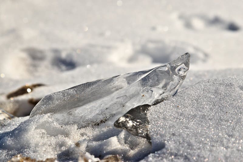 A piece of ice stock image. Image of sand, season, nature - 12231803