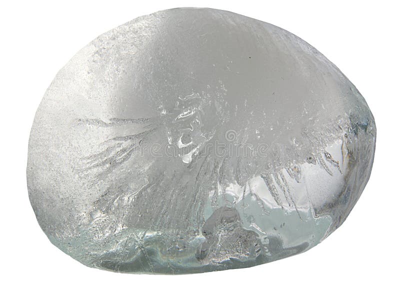 Piece of Ice Round Shape. Isolated on a White Background Stock Photo ...