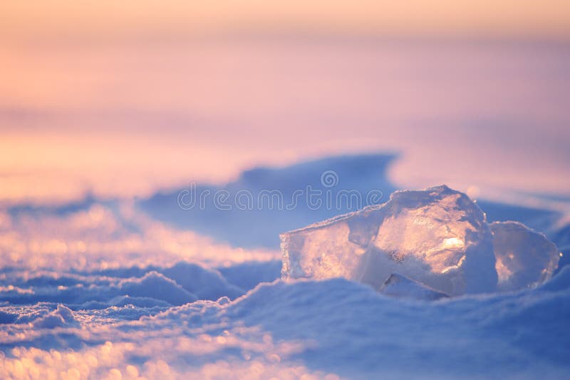 Piece of ice in snow stock photo. Image of finland, background - 238195254