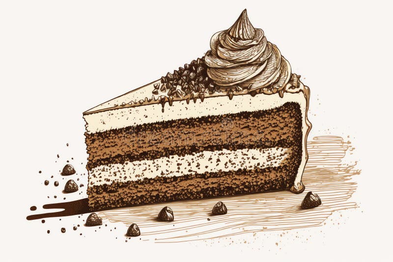 Piece of Layered Chocolate Cake with Maraschino Cherry. Chocolate Cake ...