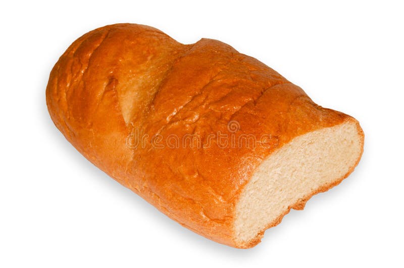 Piece long loaf. stock image. Image of bread, food, isolated - 37051411