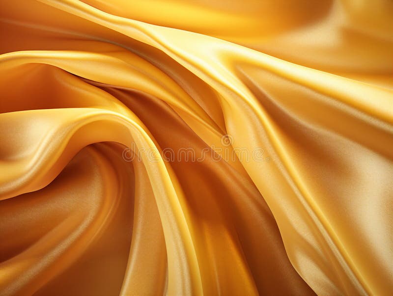Piece of Luxurious Gold Silk Fabric, AI-generated. Stock Illustration ...