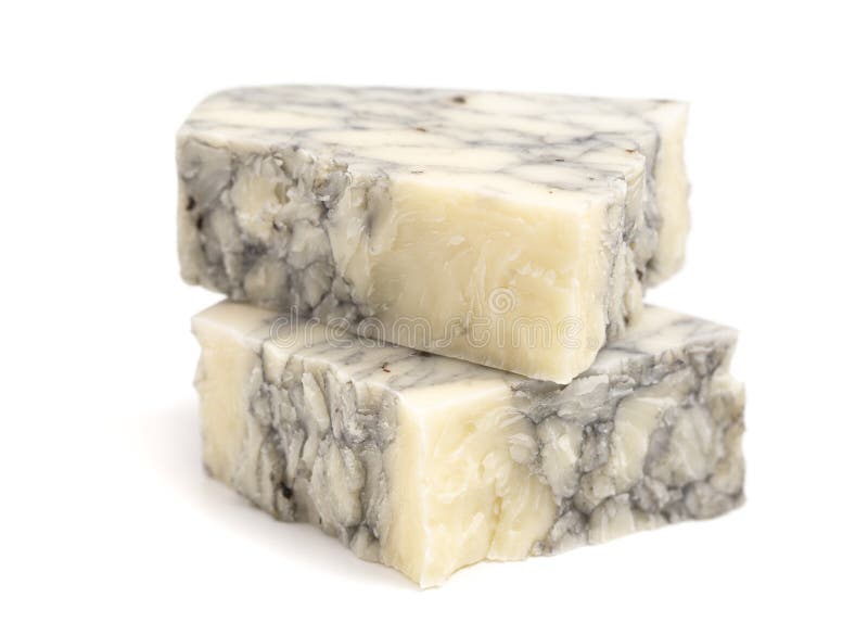 Piece of Marble Blue Cheese Isolated on a White Background Stock Image ...