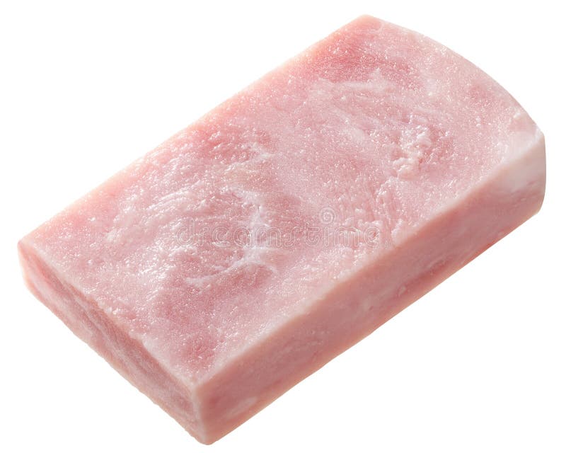 Piece of Marbled Ham Slice, Paths Stock Image - Image of isolated ...