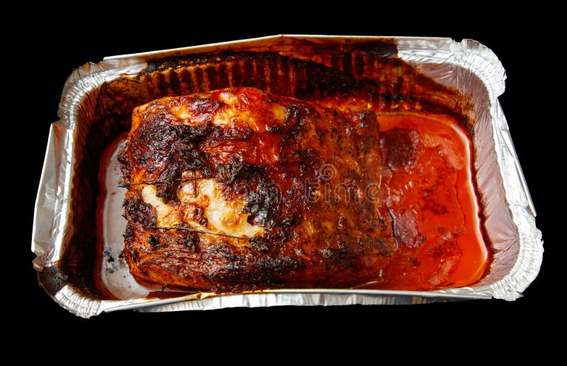 A Piece of Meat is Cooked and Covered in Sauce Stock Image - Image of ...