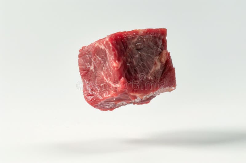 A Piece of Meat Suspended in Mid-air, Captured in a Moment of Flight ...