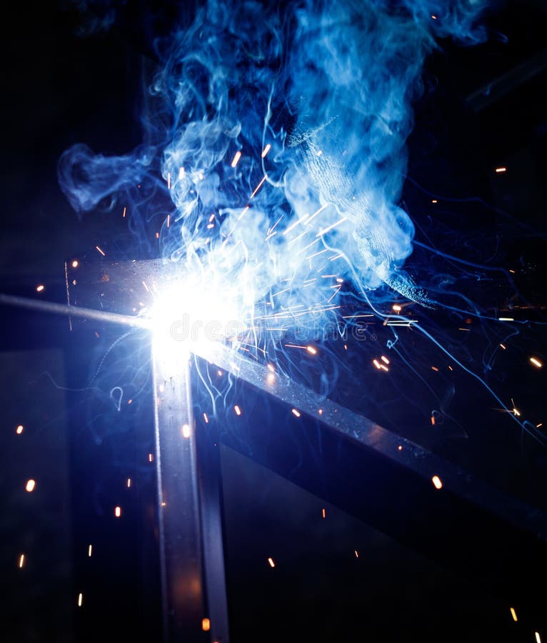 Piece Metal Being Welded Sparks Blue Stock Photos - Free & Royalty-Free ...