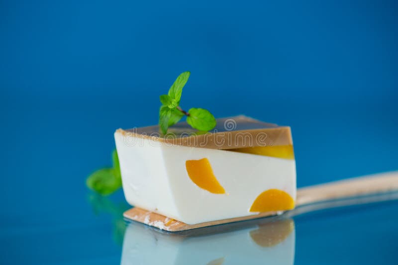 Piece Milky Fruit Jelly Pieces Inside Stock Photos - Free & Royalty ...