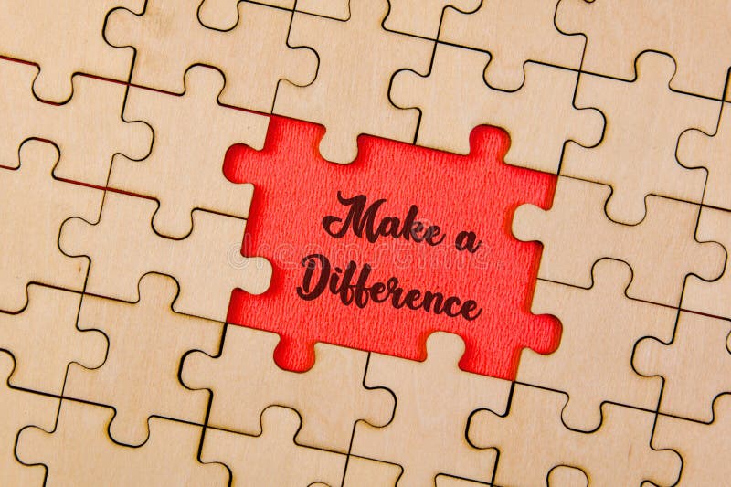 Piece Missing from Jigsaw Puzzle with Word Make a Difference Stock ...